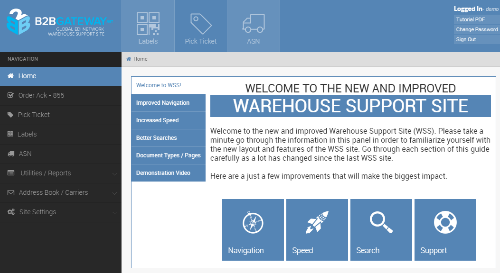 Warehouse Support Site B2bgateway