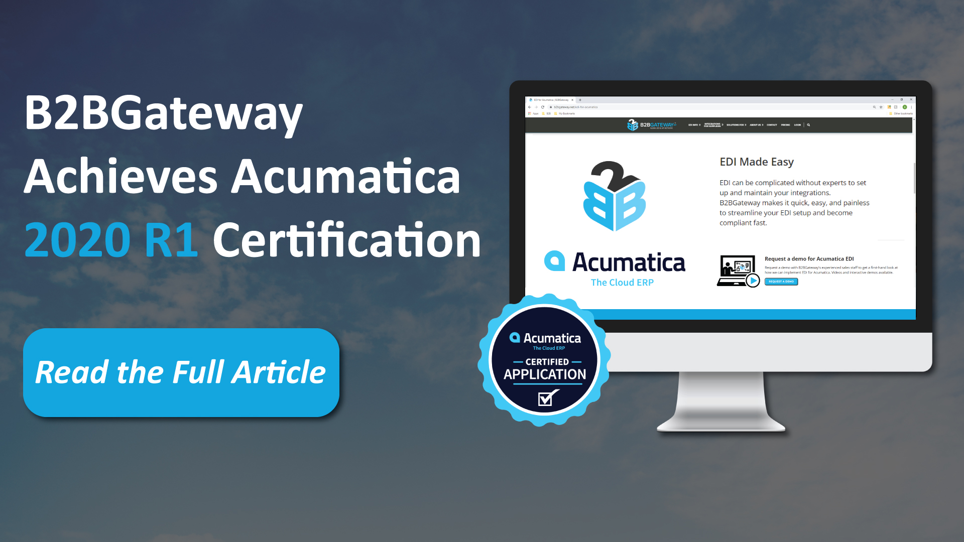 B2BGateway Achieves Acumatica 2020 R1 Certification
